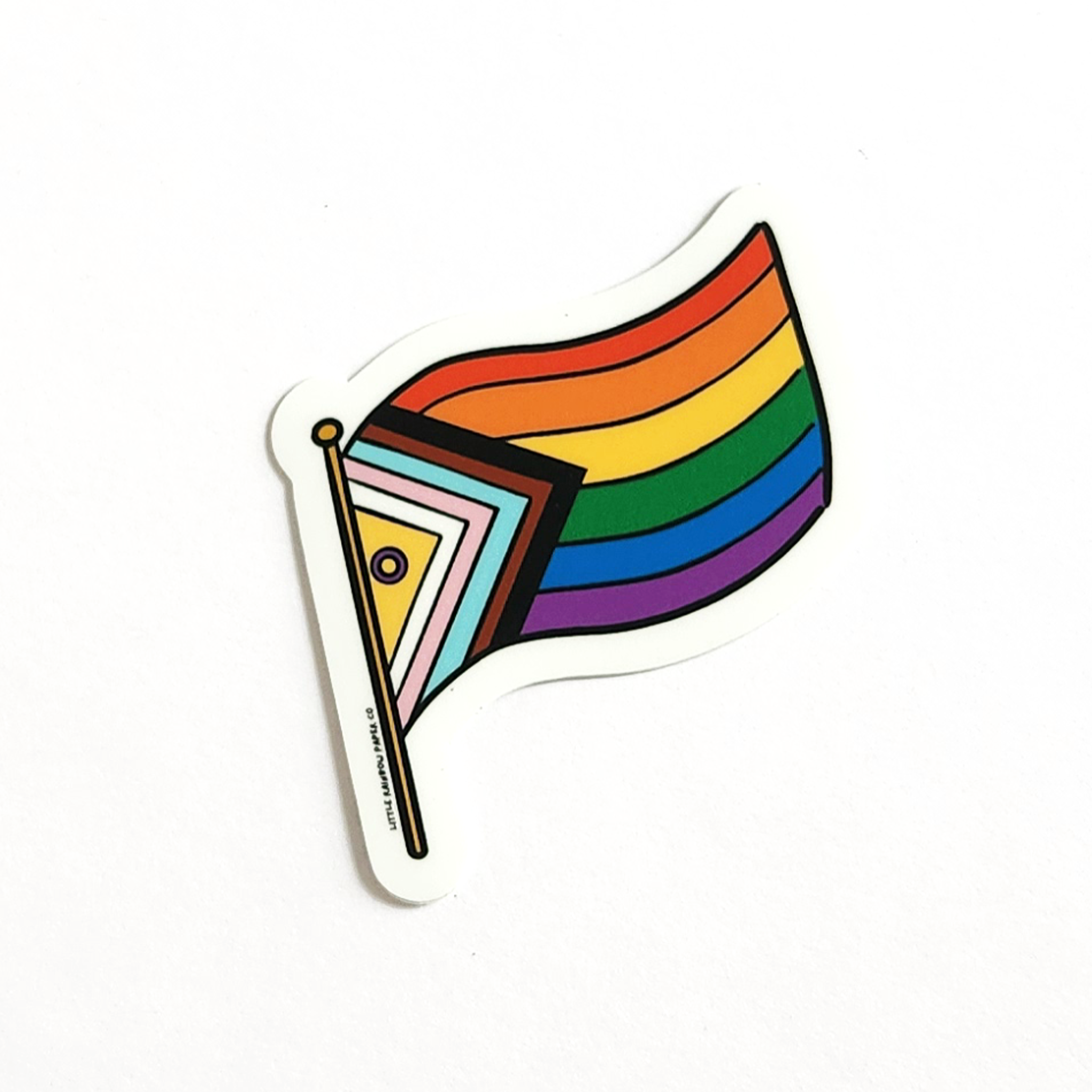Progress Pride Flag Sticker – Little Rainbow Paper Co