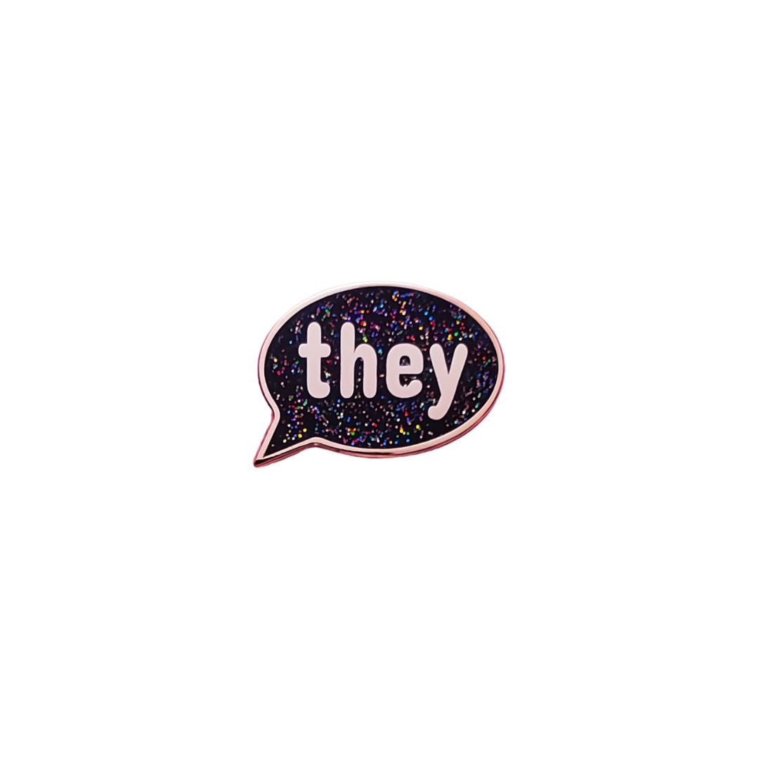 They Pronoun Pin For Sale - LGBTQ Accessories | Little Rainbow Paper Co