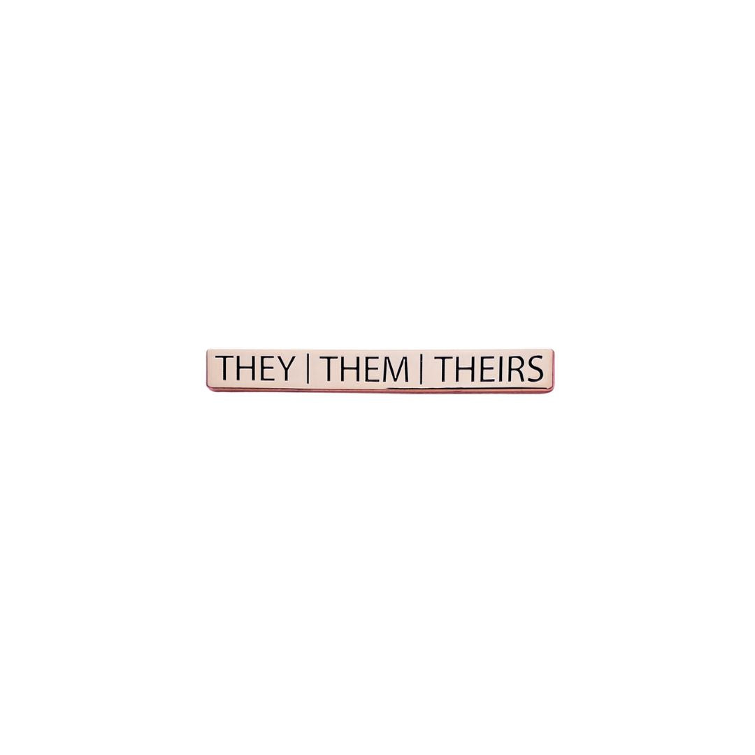 They/Them/Theirs Pronoun Pin For Sale - LGBTQ Accessories | Little ...